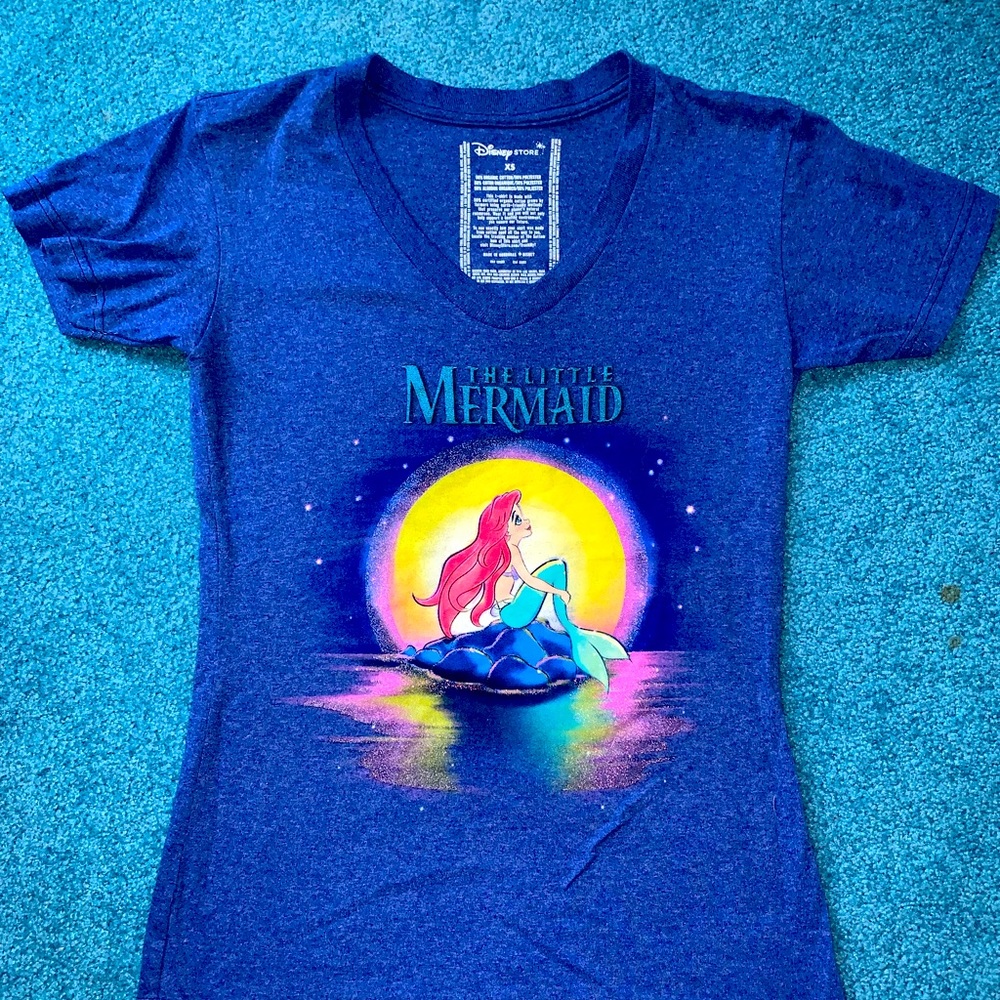 Little Mermaid Disney Ariel Glitter Shirt Size Xs - Gem